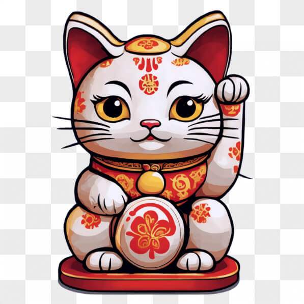 Download Chinese Zodiac Cat Figurine in Red and White Cartoons Online ...