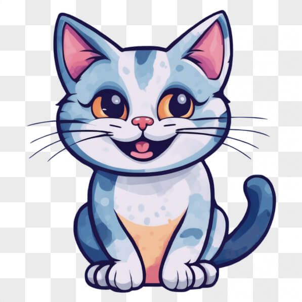 Descarga Gato Azul y Blanco Feliz y Juguetón Cartoons En Línea ...