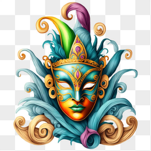 Download Colorful Carnival Mask with Feathers and Intricate Designs ...