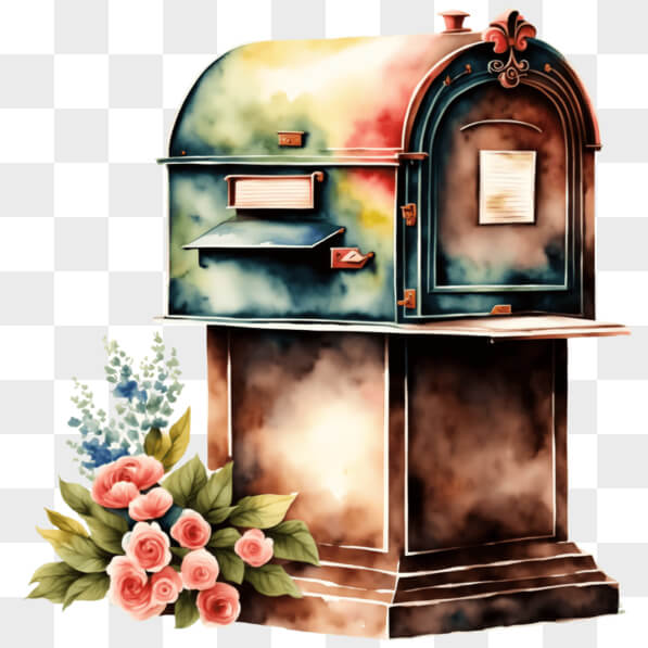 Download Watercolor Mailbox with Postcards and Letters PNG Online ...