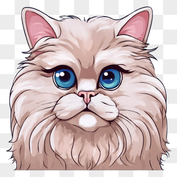 Download Artistic White Cat With Blue Eyes Cartoons Online Creative Fabrica