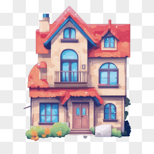 Download Colorful Cartoon House in Open Area Cartoons Online - Creative ...