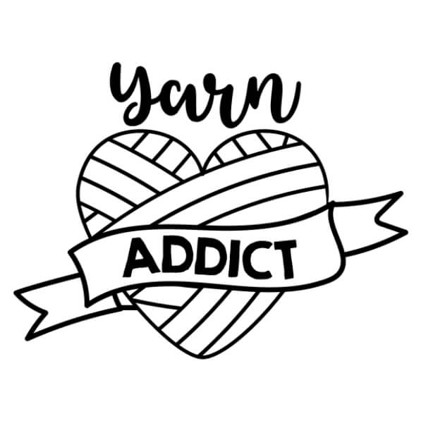 Download Yarn Addict Heart Drawing in Black and White Quotes Online ...