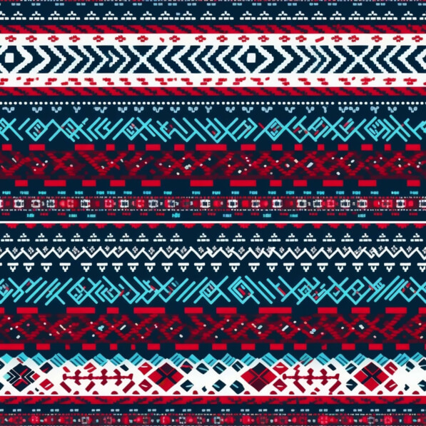 Download Seamless Indigenous Tribal Design Pattern in Red, Blue, and ...