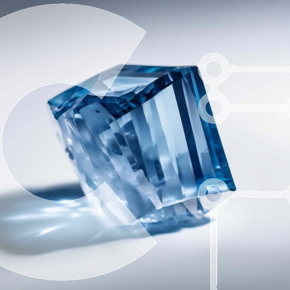 Beautiful Blue Crystal Cube on White Background stock photo | Creative ...