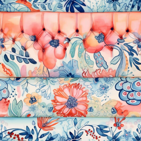 Download Colorful Floral Patterns for Wallpaper or Upholstery Fabric ...