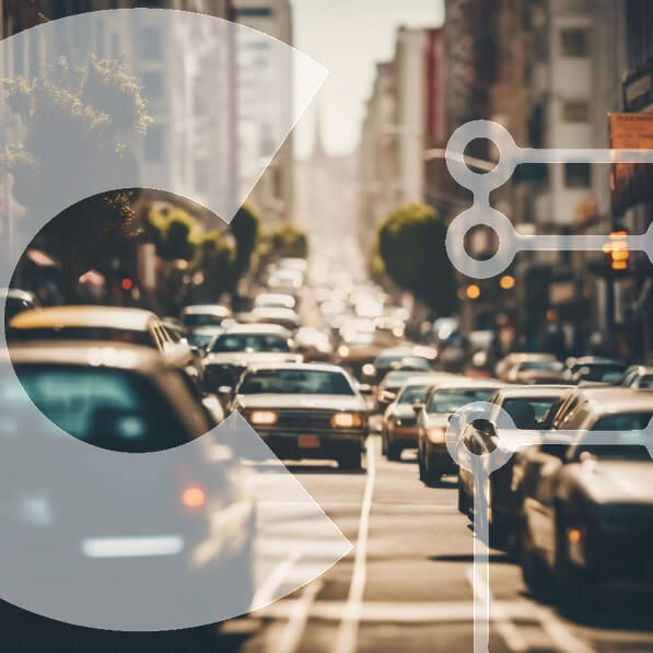 City Street at Rush Hour with Traffic stock photo | Creative Fabrica
