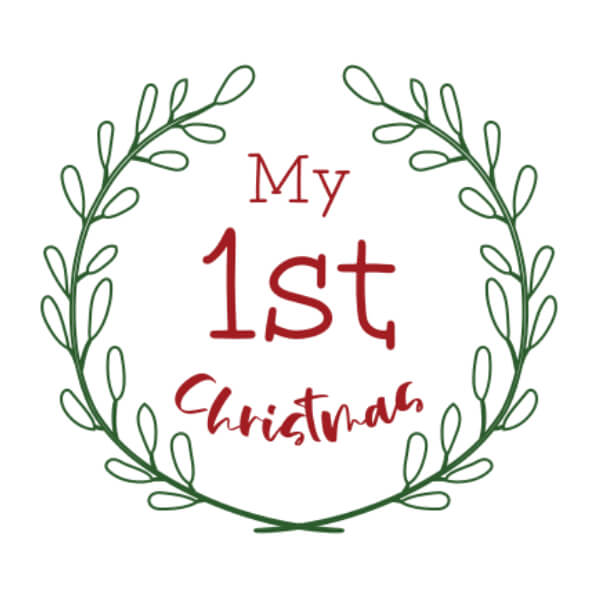 Download My 1st Christmas Wreath with Red and Green Lettering Quotes ...