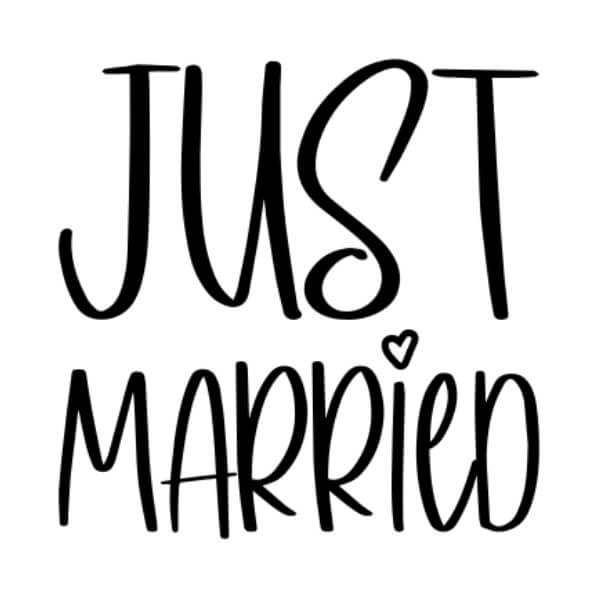 Download Just Married Black and White Cursive Handwriting Image Quotes ...