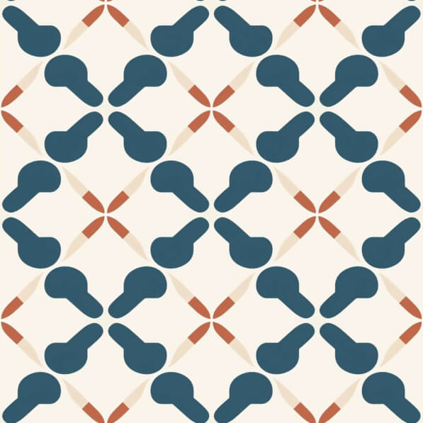 Download Geometric Tile Pattern in Blue, Red, and Orange Colors ...