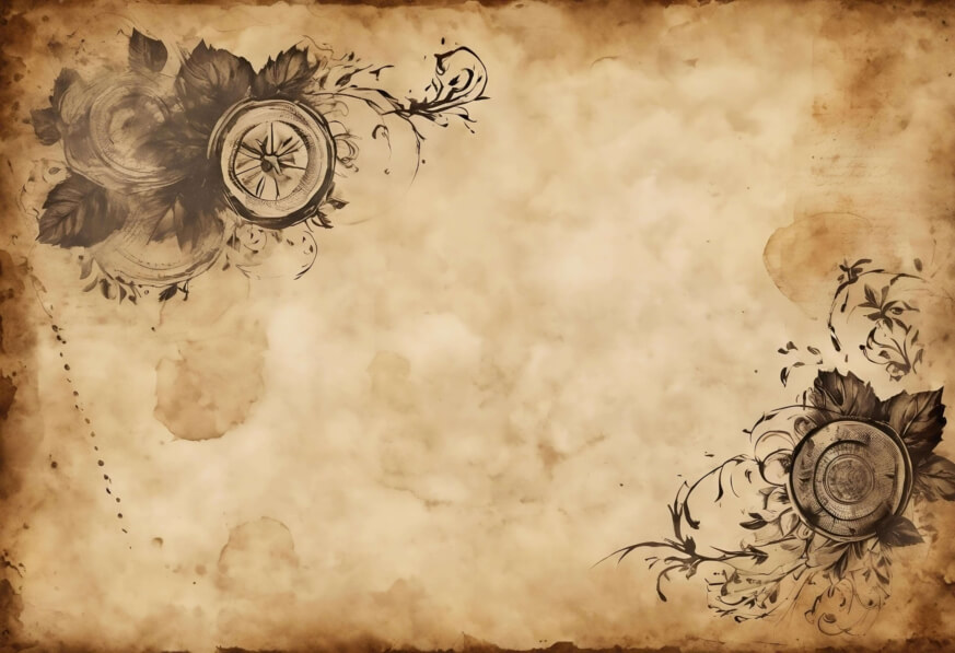 Download Vintage Paper Background with Floral Designs and Compass ...