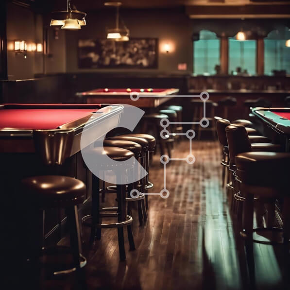 Vibrant Bar with Pool Tables and Chairs stock photo | Creative Fabrica