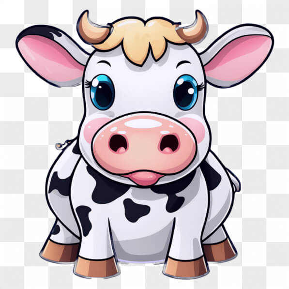 Download Cartoon Cow Sitting and Looking at the Camera Cartoons Online ...