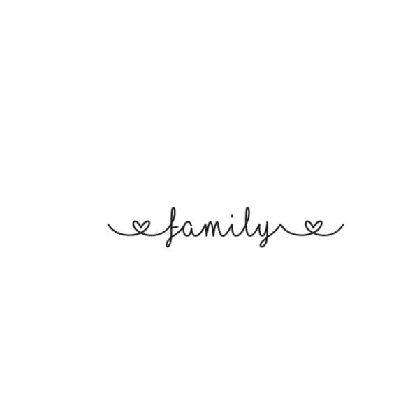 Download Black and White Family Cursive Word with Hearts Quotes Online ...