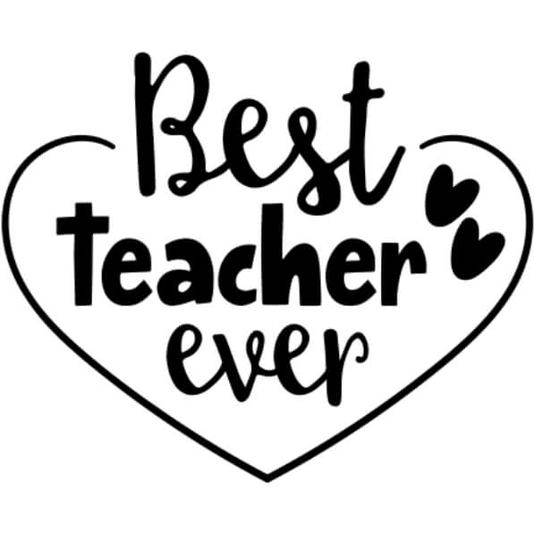 Download Best Teacher Ever Black Heart Gift Quotes Online - Creative ...