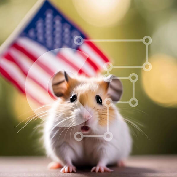Curious Hamster with American Flag stock photo | Creative Fabrica