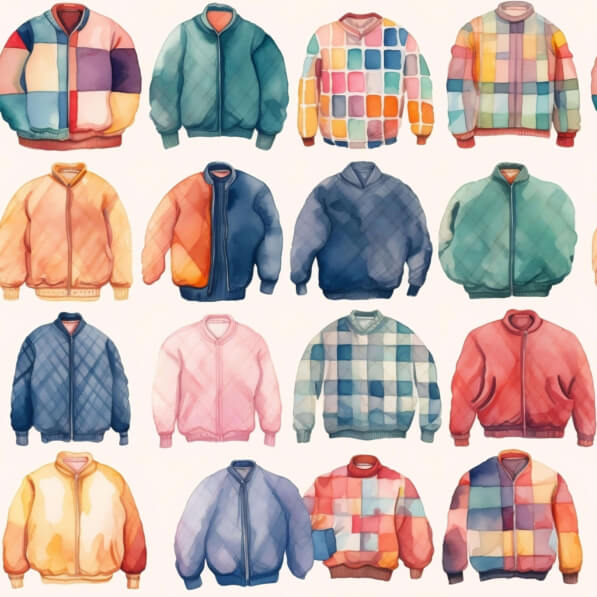 Download Collection of Colorful Jackets and Sweaters in Watercolor ...
