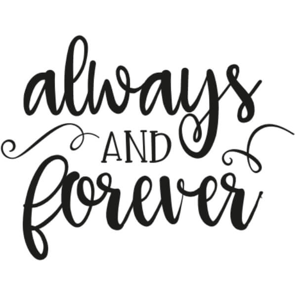 Download Always and Forever Calligraphy on White Background Quotes ...