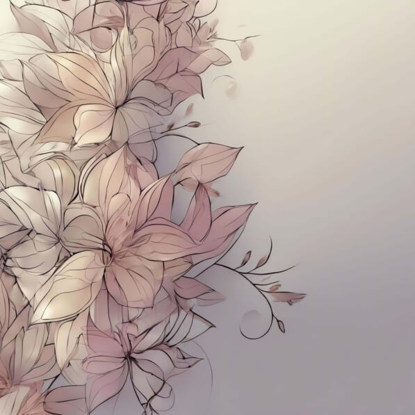 Download Decorative Floral Drawing in Pink, Brown, and Beige ...