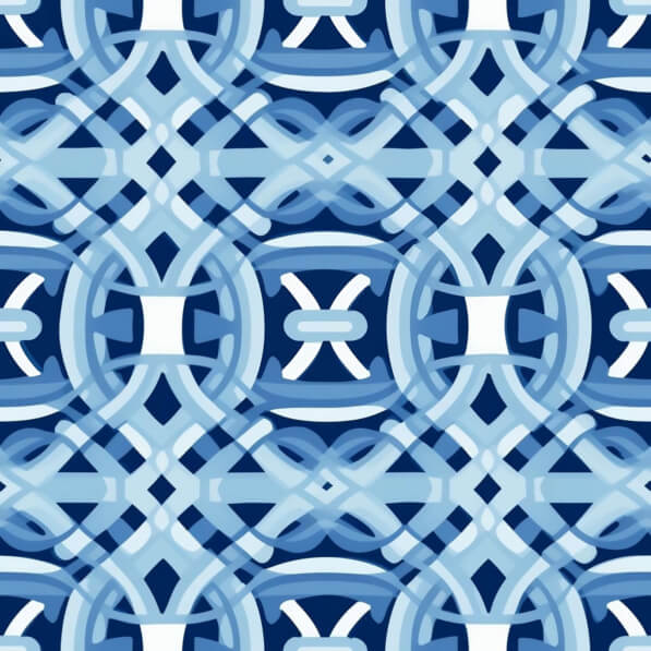 Download Blue and White Geometric Pattern with Interlocking Circles ...
