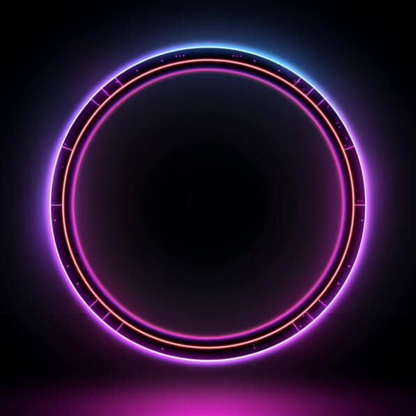 Download Eye Catching Neon Circular Frame For Events And Visual Media Backgrounds Online