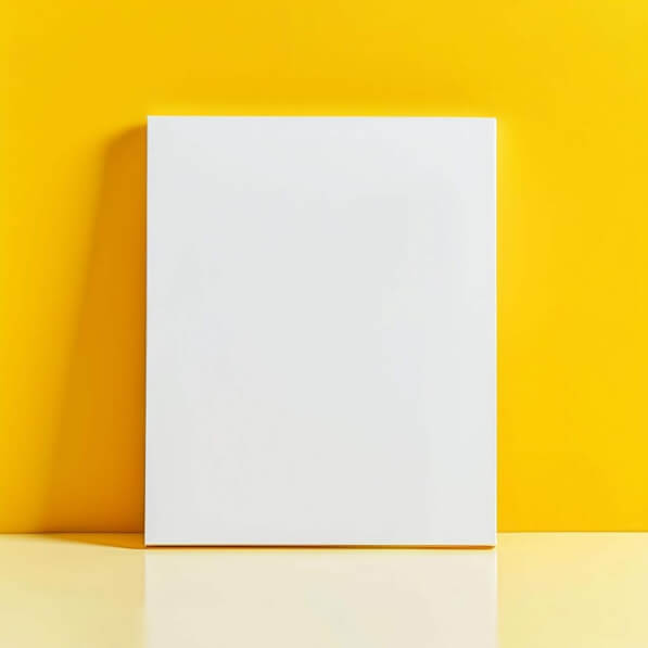 Descarga Póster en blanco sobre fondo amarillo Mockups En Línea ...