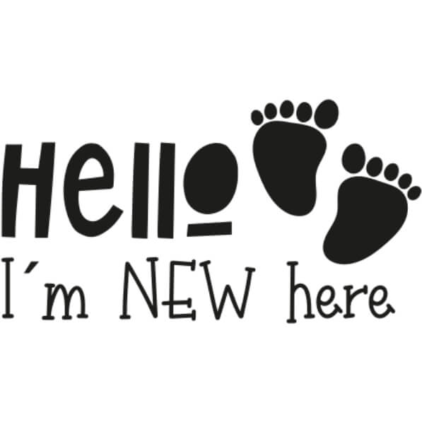 Download Black and White Image with Hello I'm New Here and Footprints ...