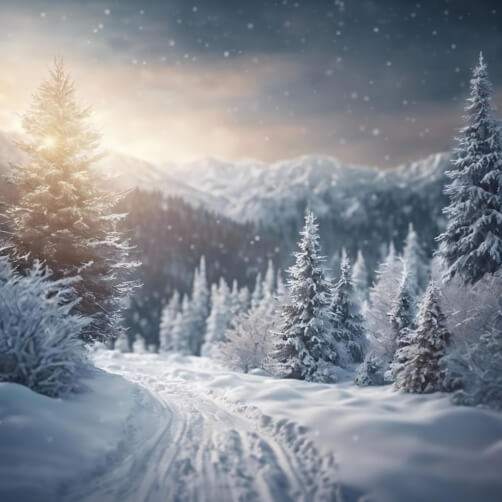 Download Winter Scene with Falling Snow and Trees Backgrounds Online ...