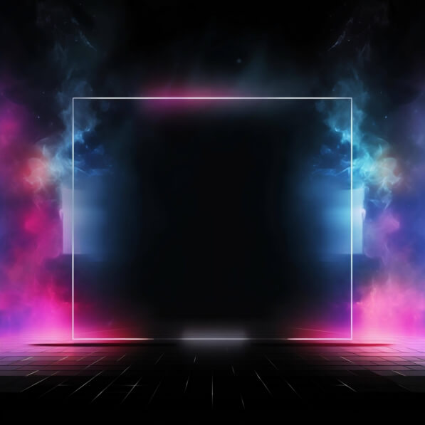 Download Abstract Neon Lights and Colorful Smoke in Square Frame on ...