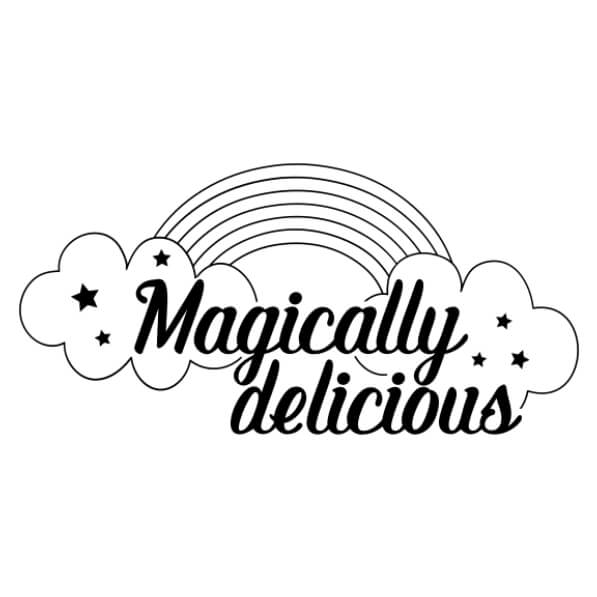 Download Magically Delicious Black and White Logo with Stars and Clouds ...
