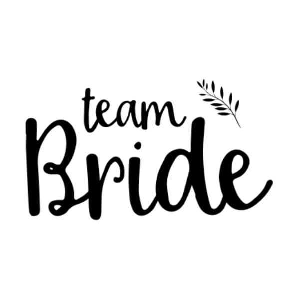 Descarga Imagen en blanco y negro de Team Bride en cursiva Citas En ...