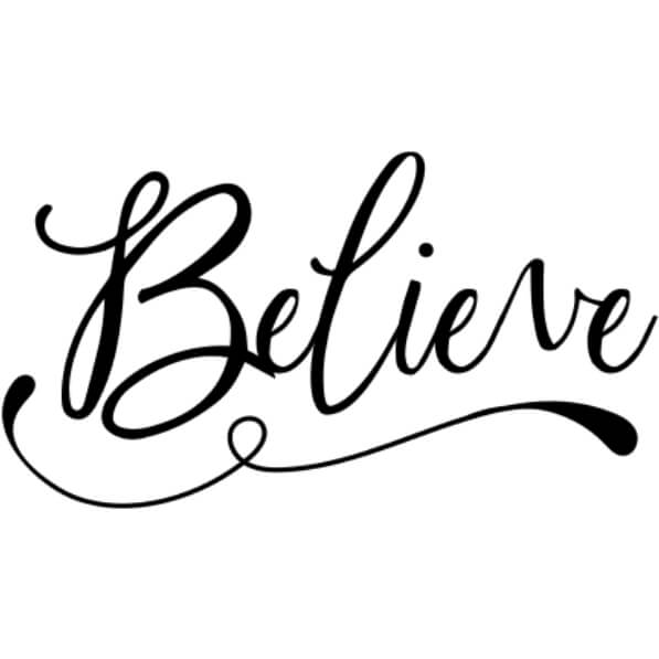 Download Believe Word in Calligraphy on White Background Quotes Online ...