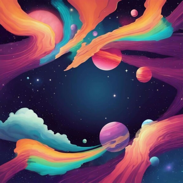 Download Colorful Space with Planets and Clouds Background Backgrounds ...