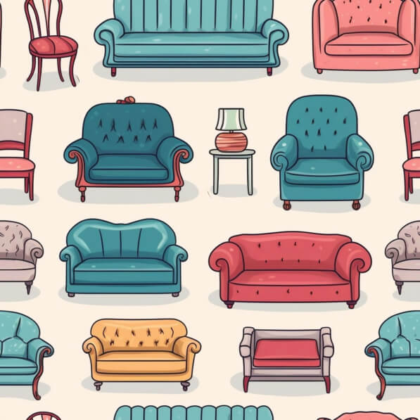 Download Colorful Sofa and Chair Seamless Pattern Patterns Online ...