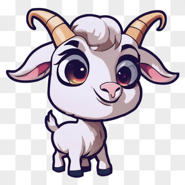 Download Cartoon Goat with Long Horns and Big Eyes Cartoons Online ...