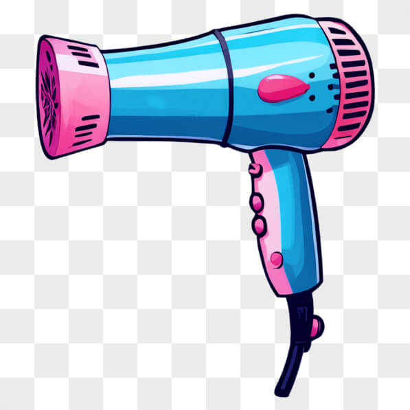 Download Blue and Pink Hair Dryer on Black Background Cartoons Online ...