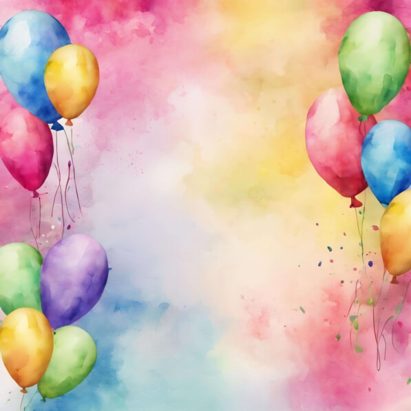 Download Colorful Watercolor Background with Floating Balloons ...