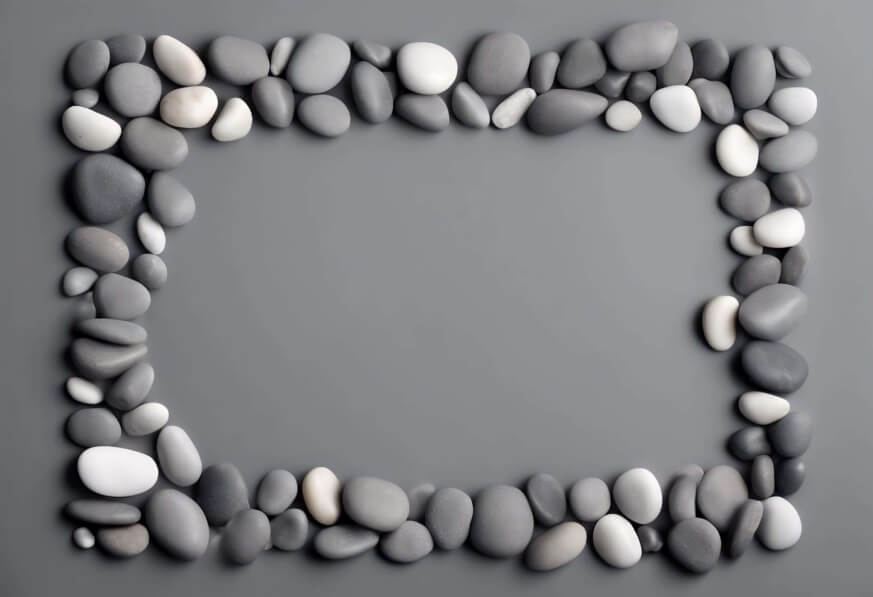 Download Abstract Square Frame Design with Gray and White Pebbles ...