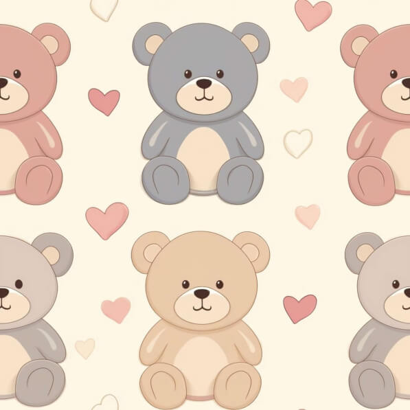 Download Colorful Teddy Bear Seamless Pattern for Children's Rooms ...
