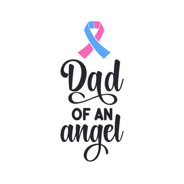Download Dad of an Angel Ribbon in Pink and Blue for Cancer Support ...