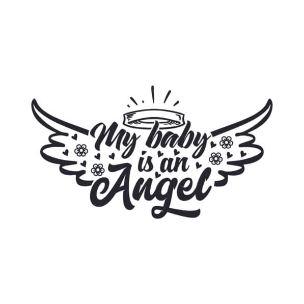 Download Angel Handwritten Lettering on White Background with Wings ...