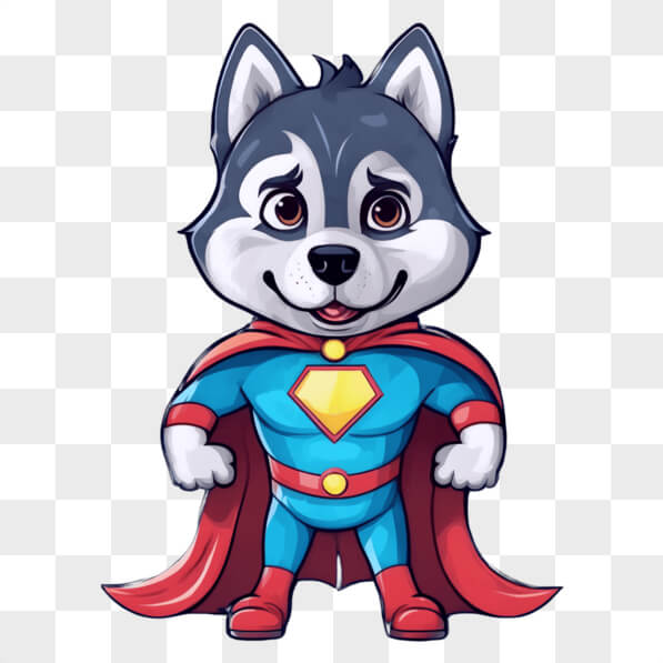 Download Husky Dog Dressed as Superman for Comic Book Conventions and ...
