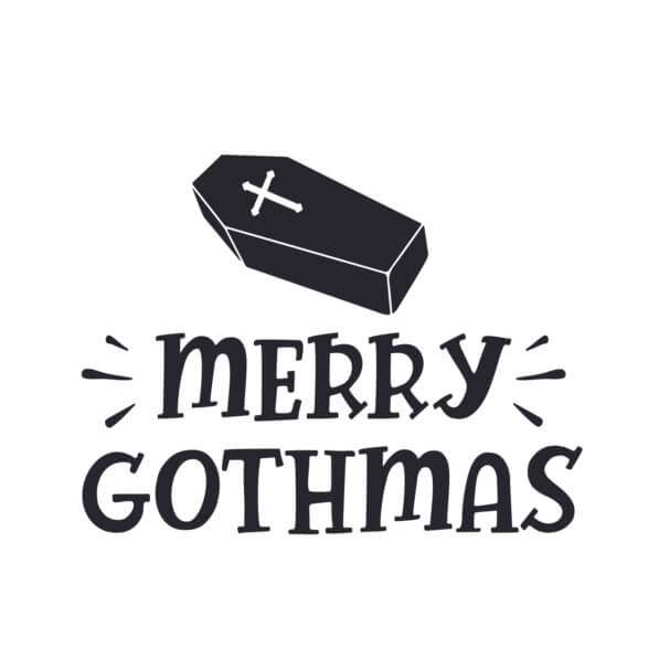 Download Merry Gothammas Gothic Holiday Coffin with Cross Quotes Online ...