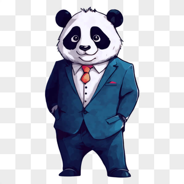 Download Panda Bear in Blue Suit and Tie Ready for Business Cartoons ...
