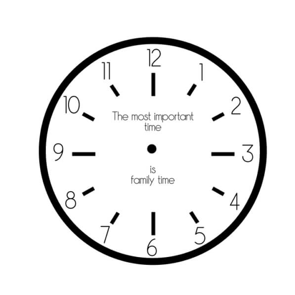 Download Family Time Clock in Black and White Quotes Online - Creative ...
