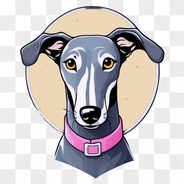 Download Playful Greyhound with Pink Collar Cartoons Online - Creative ...
