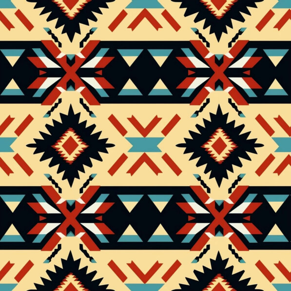Download Native American inspired seamless pattern with red, blue, and ...