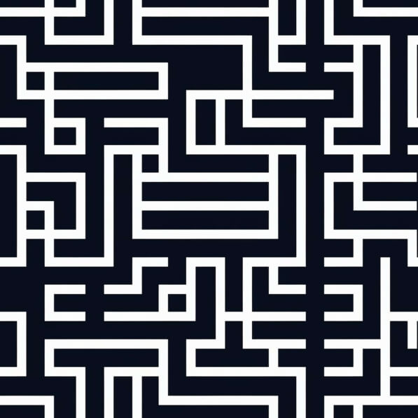 Download Black and White Labyrinthine Maze Seamless Pattern Vector ...