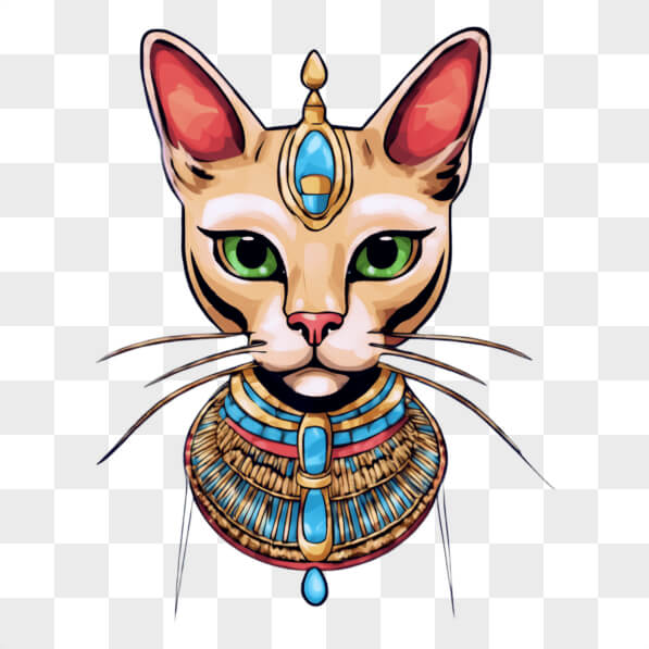 Download Egyptian Cat with Gold Collar and Necklace Cartoons Online ...