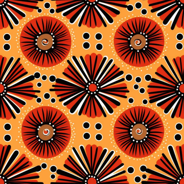 Download Eye-Catching Orange and Black Floral Pattern Design Patterns ...